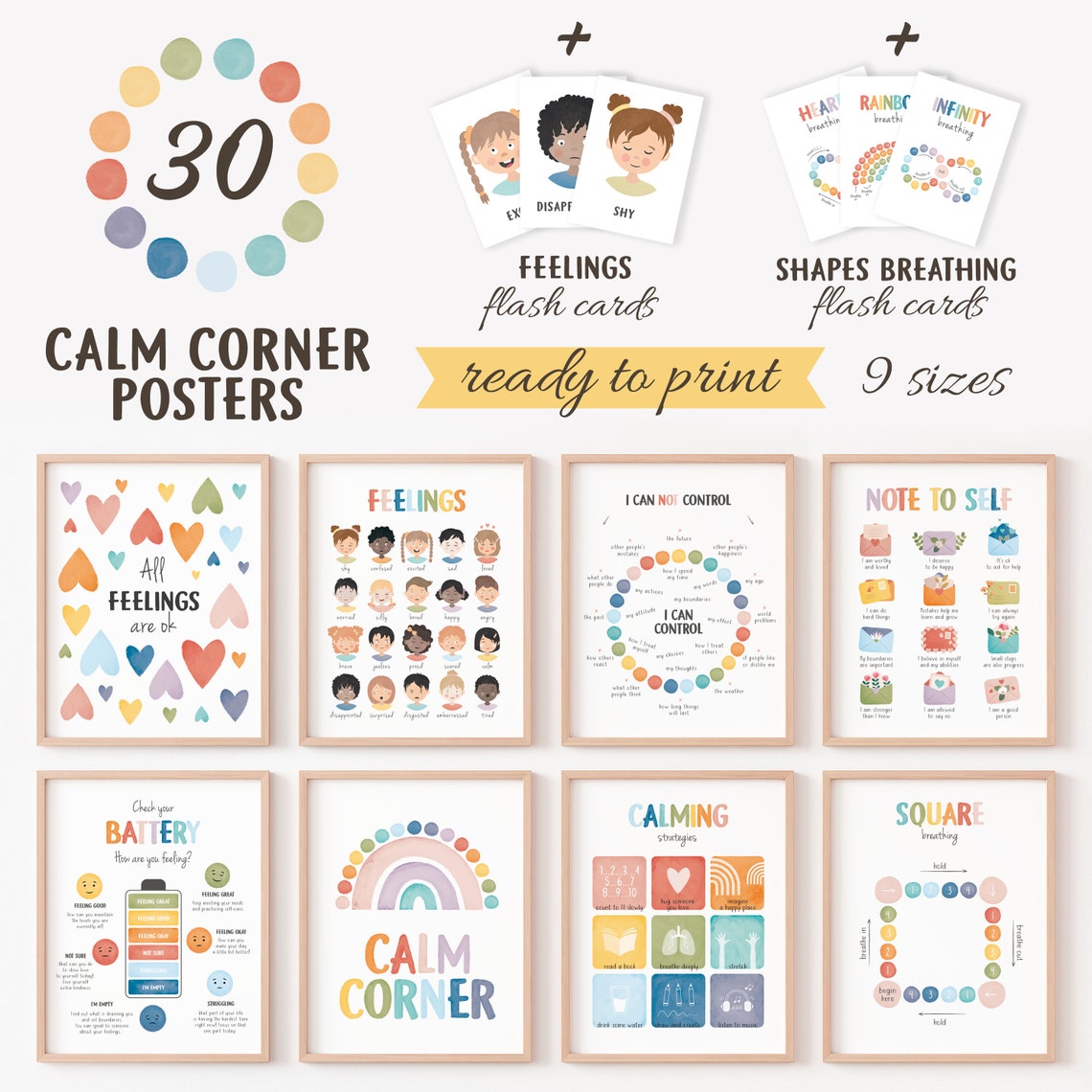 30 Calming Corner Posters, School Counseling, Counselor Office Decor ...