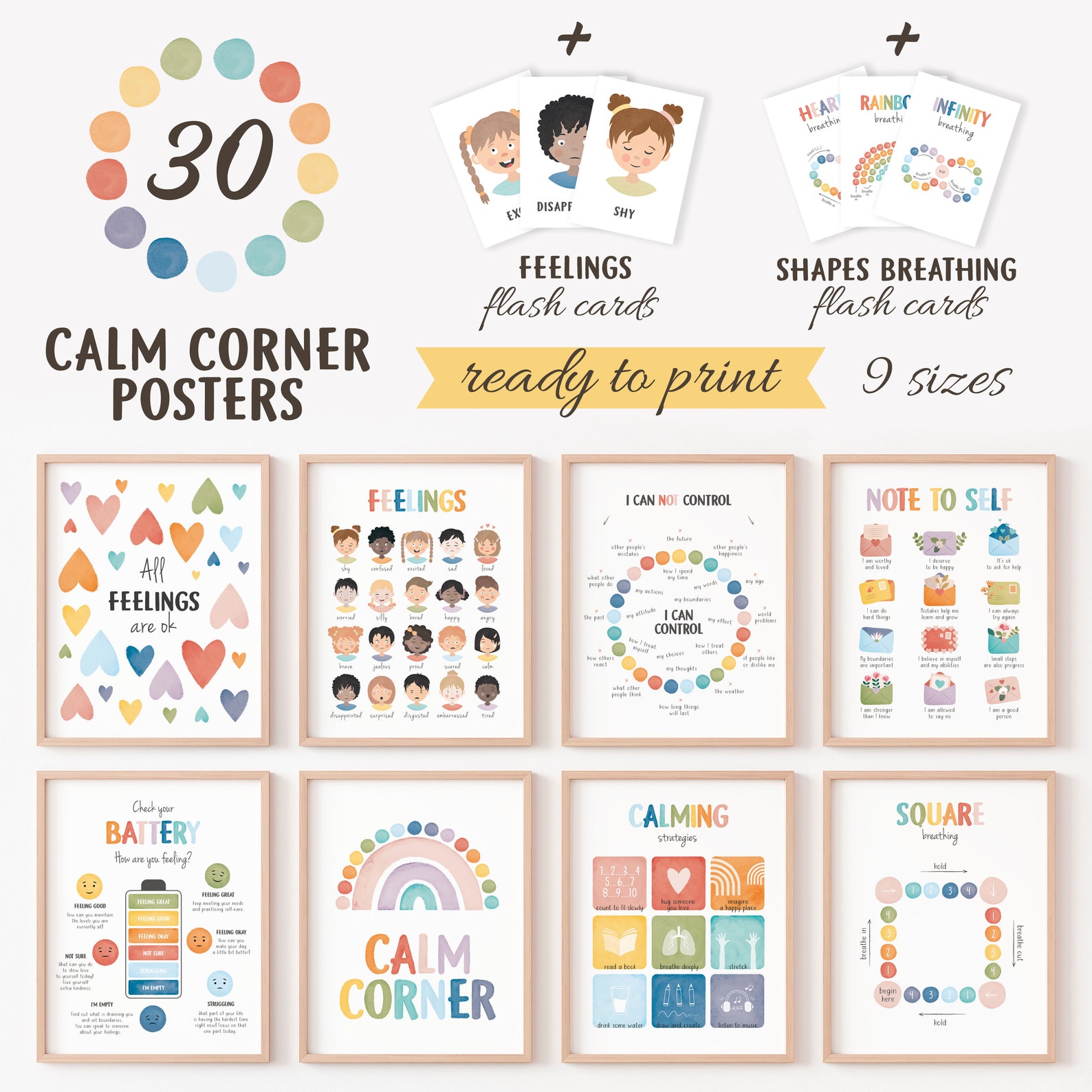 30 Calming Corner Posters, School Counseling, Counselor Office Decor ...