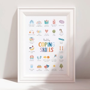 Coping Skills Poster, Therapy Office Decor, School Counselor, Anxiety ...