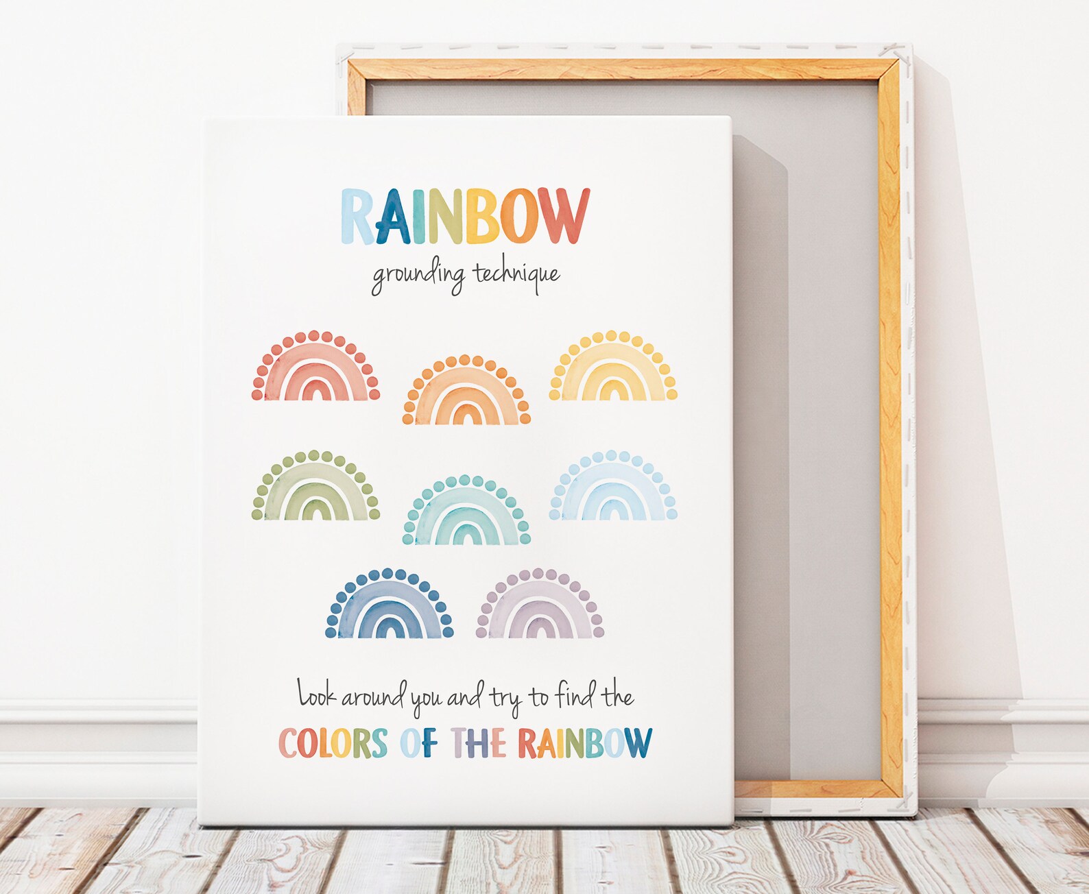 Rainbow Grounding Technique Poster, Coping Skills Poster, Social Worker ...