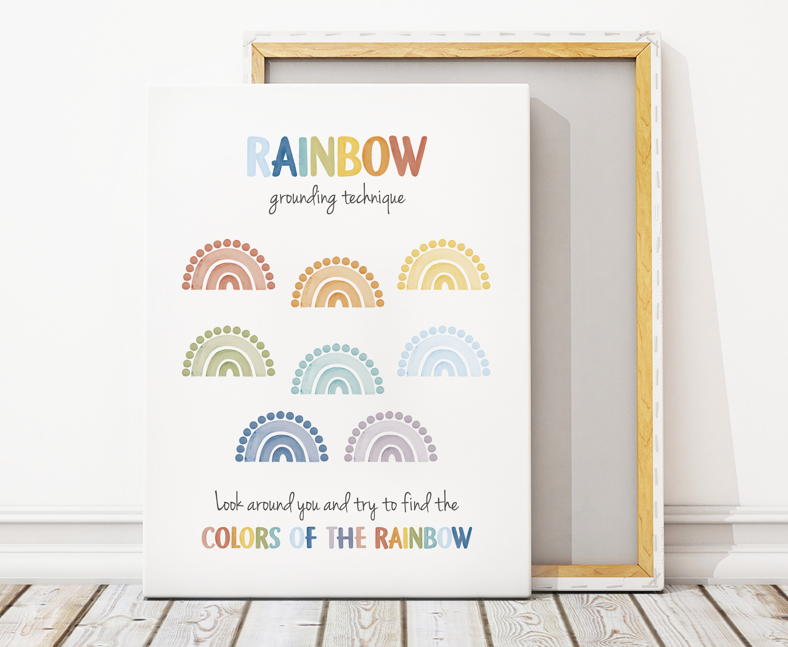 Rainbow Grounding Technique Poster, Coping Skills Poster, Social Worker ...