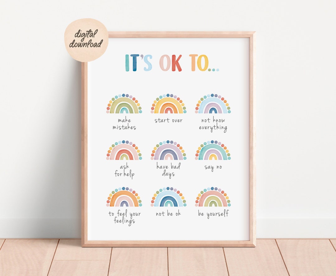 It's Okay to Not Be Okay Poster, Educational Poster, Therapy Poster ...