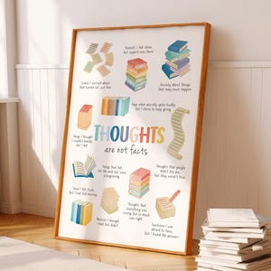Thoughts Are Not Facts, Therapy Office Decor, School Counselor, Calming ...