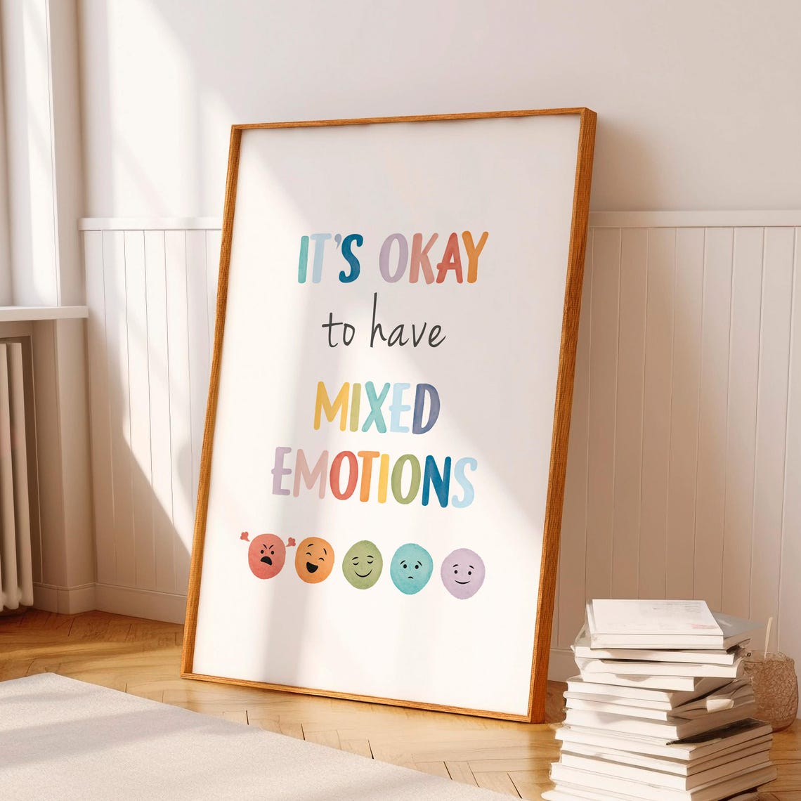 Mixed Emotions Poster: Therapy Office Decor, Growth Mindset (digital ...
