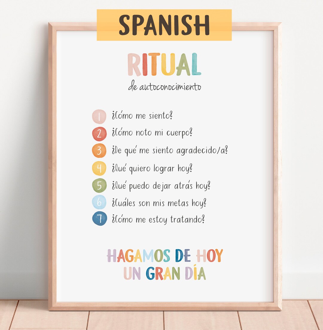Spanish Daily Check-in Poster, School Counselor, Mindfulness, Self-care ...