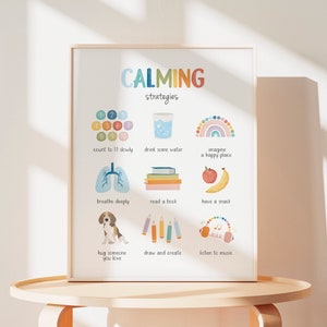 Therapy Poster, Calming Strategies Print, Therapy Office Decor, Calming ...