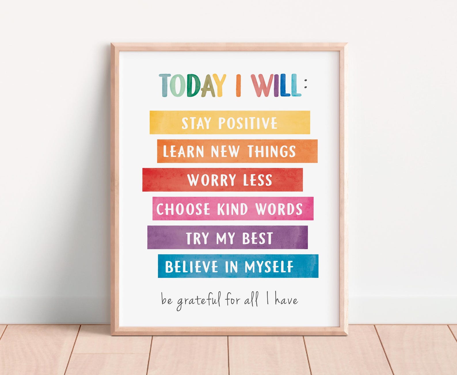 Today I Will Poster: Calming Corner Decor (digital Download) - Etsy
