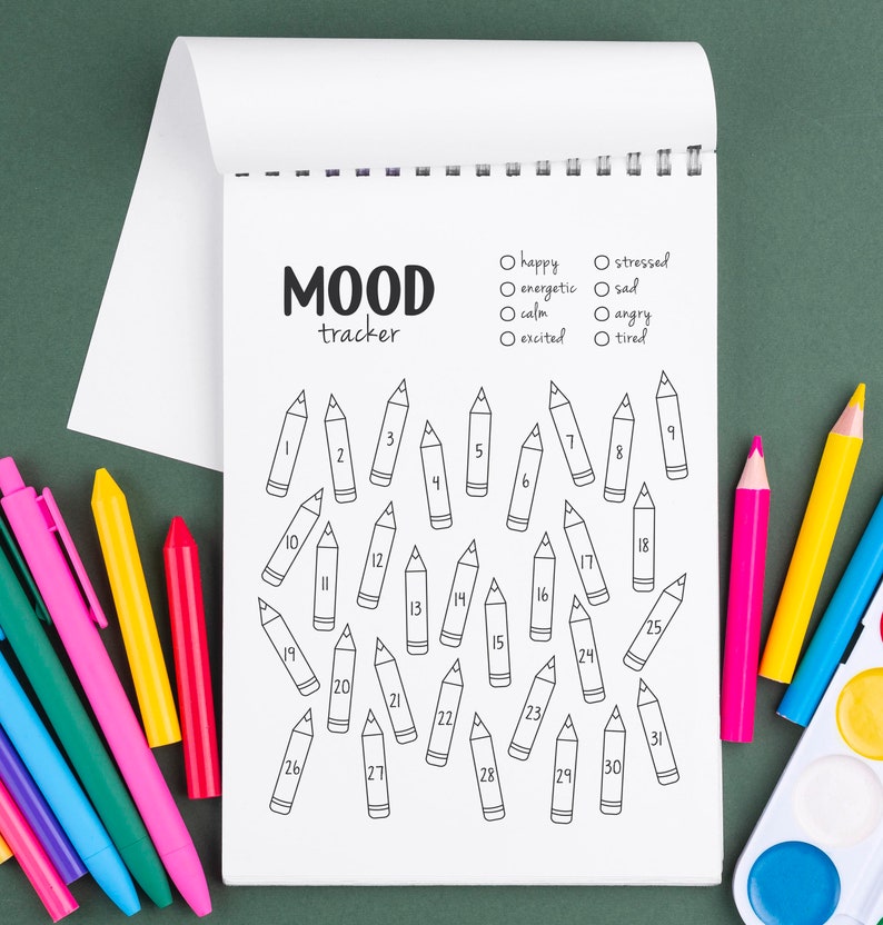 Mood Tracker, Printable Tracker, Feelings Chart, Daily Mood Tracker ...