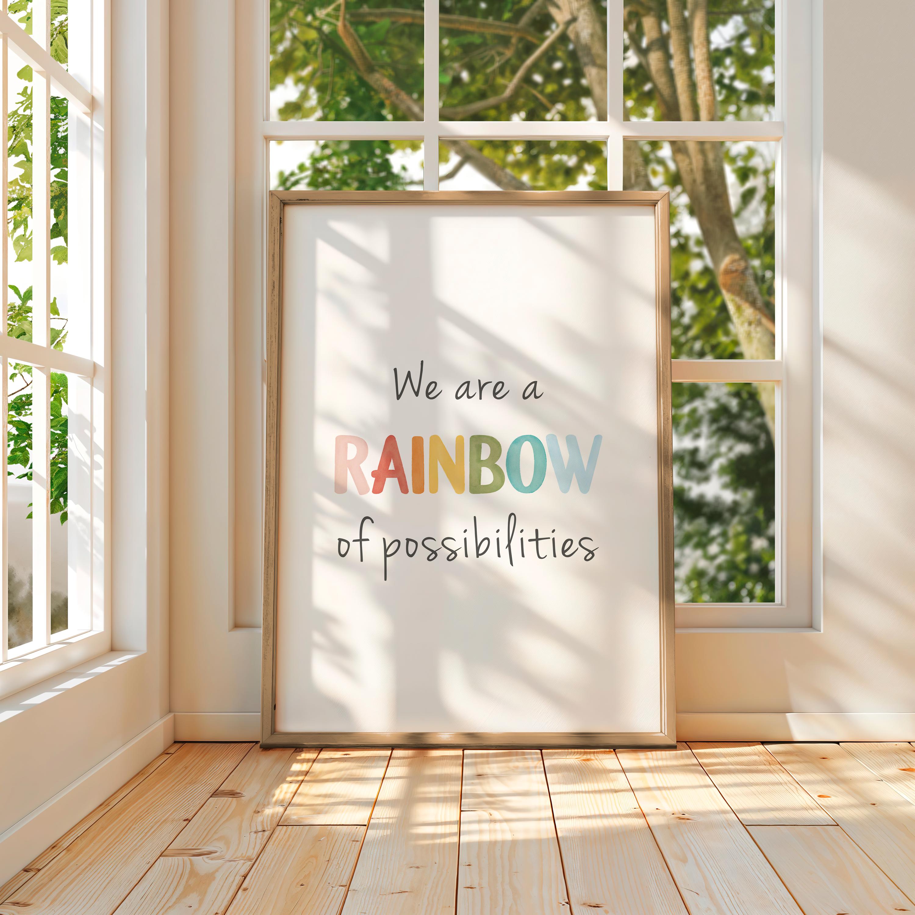 Mental Health Poster: Rainbow Affirmations, Calming Decor (digital ...