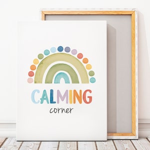 Rainbow Calming Corner Poster: Classroom Mental Health Decor (digital ...