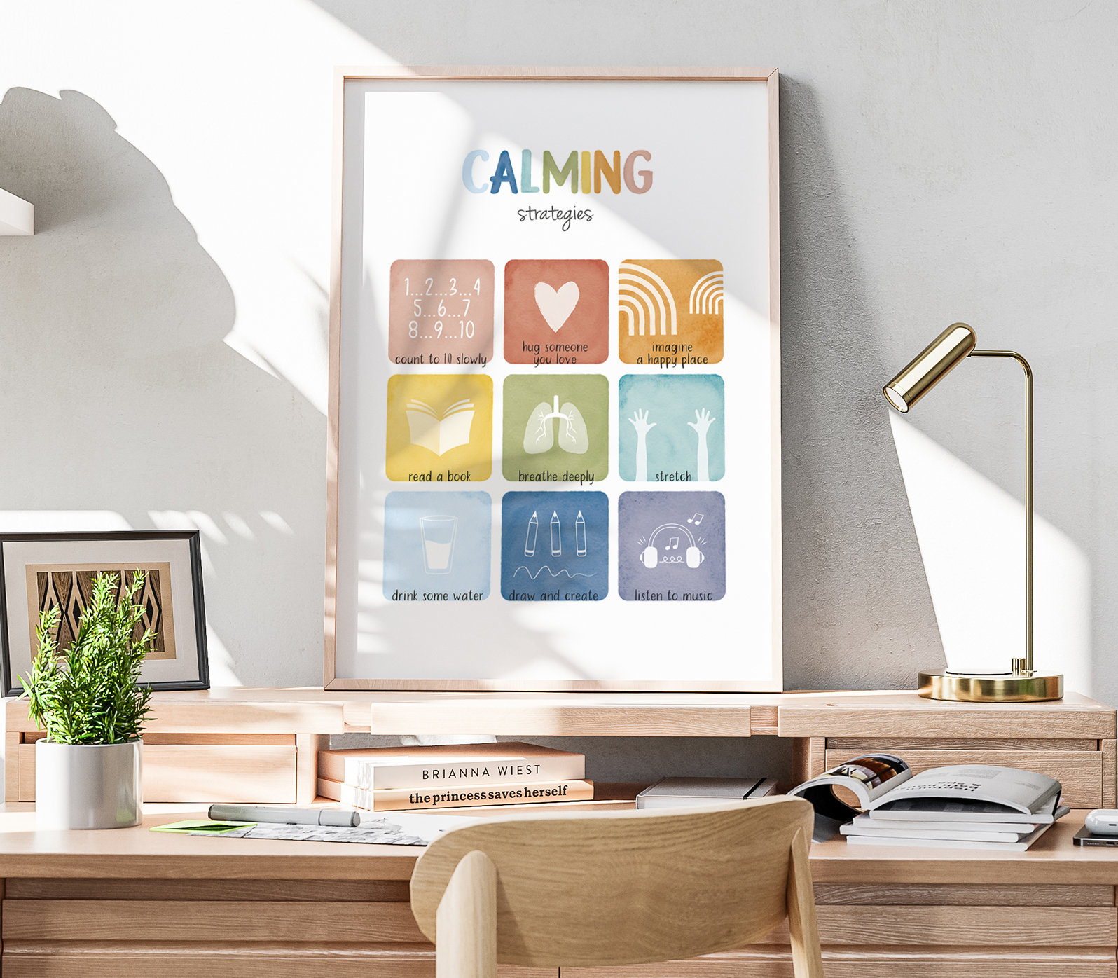 Therapy Poster, Calming Strategies Print, Therapy Office Decor, Calming ...