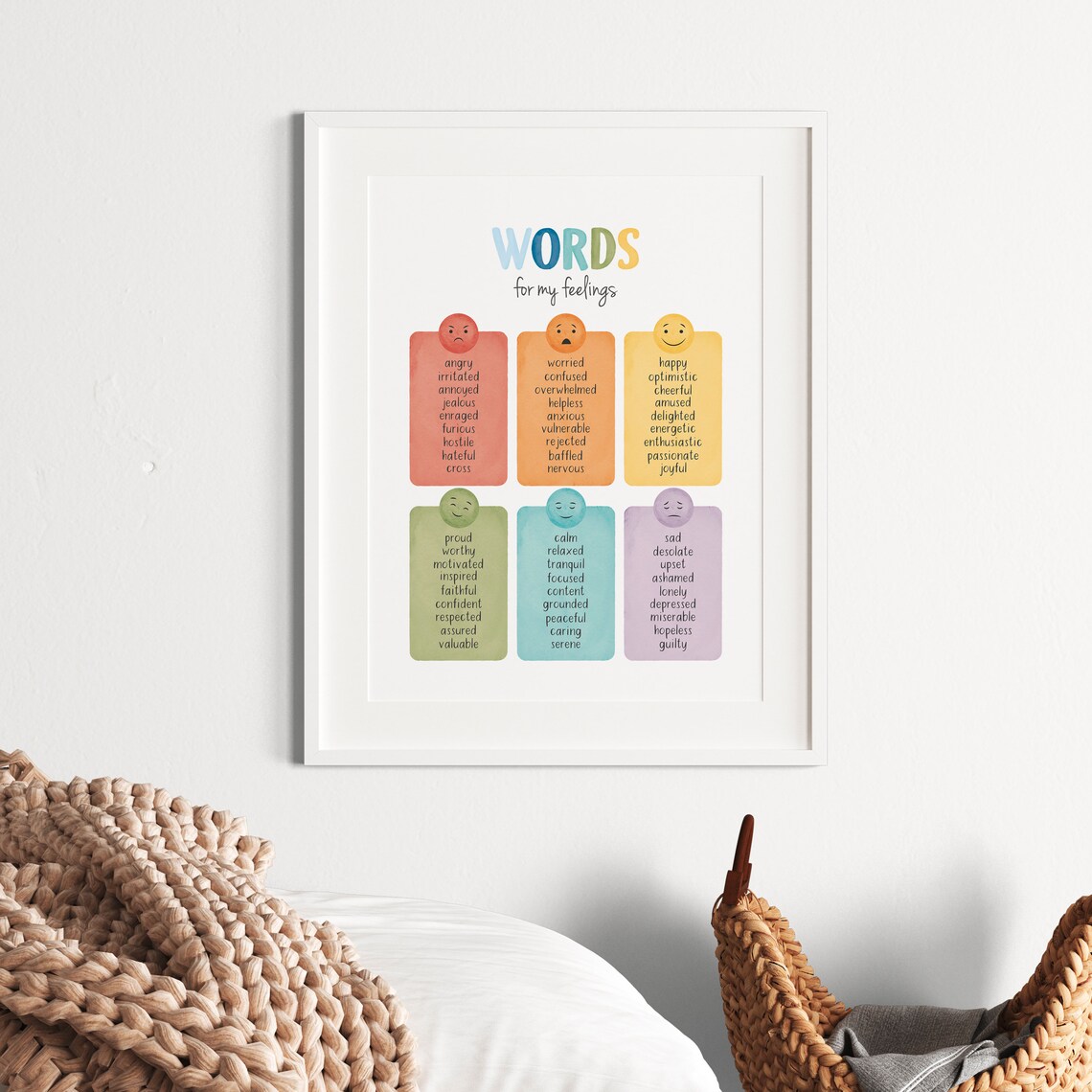 Emotional Regulation, Words for My Feelings Poster, Feelings Chart ...