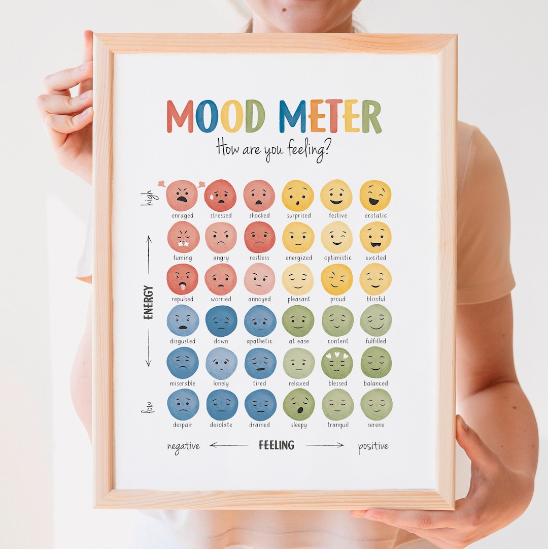 Mood Meter, Feelings Chart, Zones of Regulation, Mental Health, Calm ...