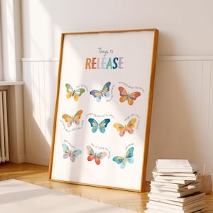 Things to Release, Mental Health Poster, Therapy Office Decor, Coping ...