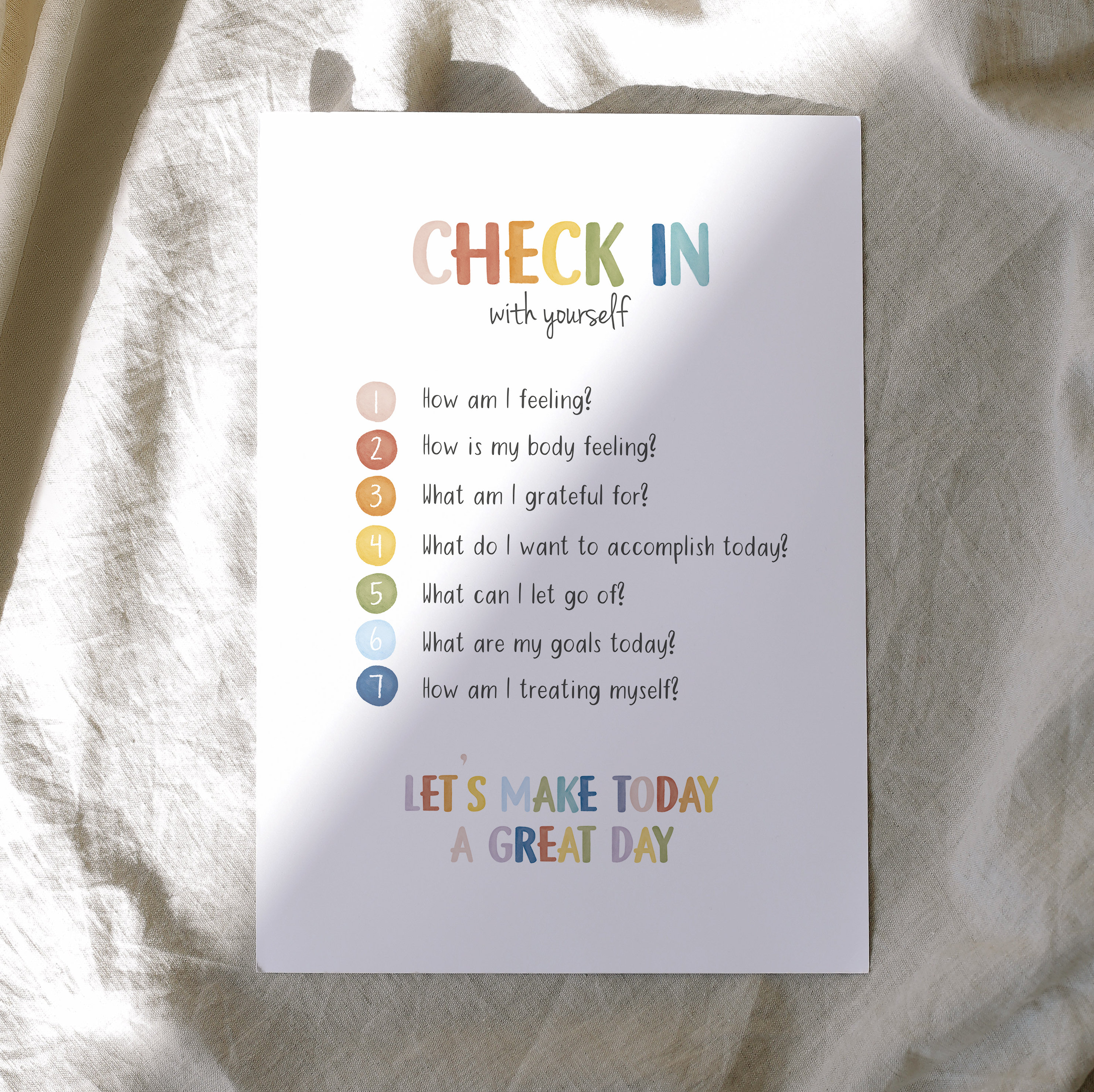 Daily Check-in Poster School Counselor Mindfulness - Etsy