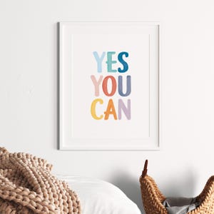 Yes You Can Poster, Motivational Poster for Kids, Classroom Decor ...