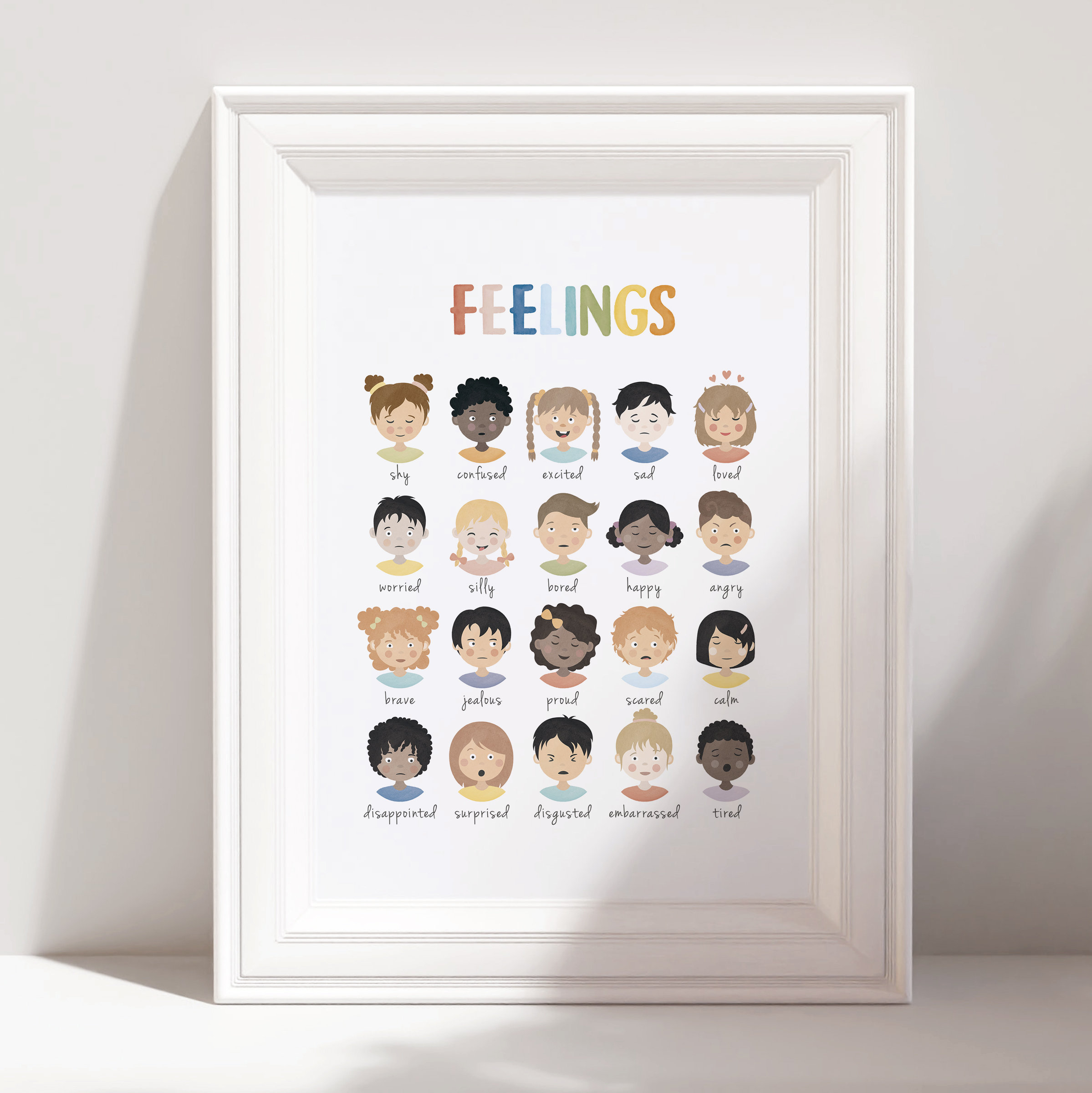 Rainbow Feelings Chart School Counselor Therapy Office - Etsy