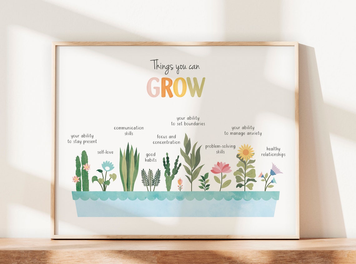 Self-growth, Mindfulness, Therapy Office Decor, Mental Health, Growth ...