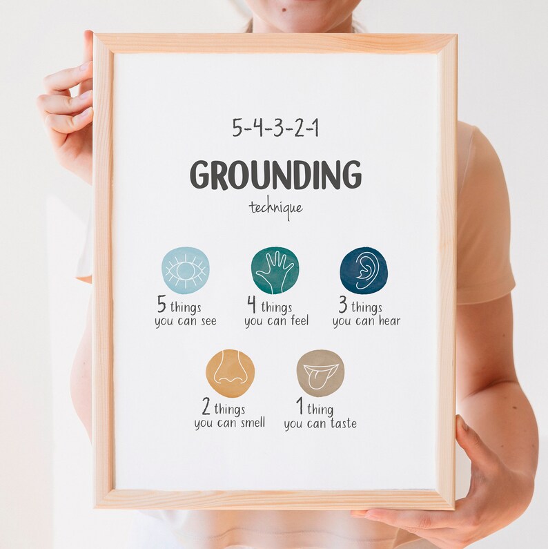 Coping Skills Poster, Grounding Technique Poster, Social Worker ...