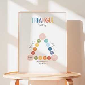 Set of 4 Shapes Breathing Posters, Calming Corner, Box Breathing Poster ...