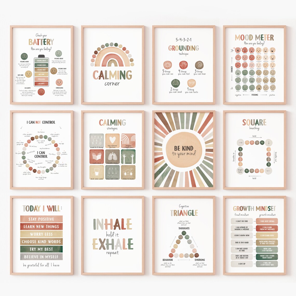 12 Calming Corner Posters, School Counseling, Counselor Office Decor ...