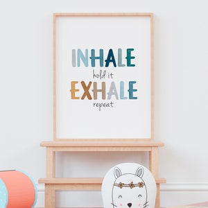 Inhale Exhale Poster, Calming Corner Poster, School Counselor, Mental ...
