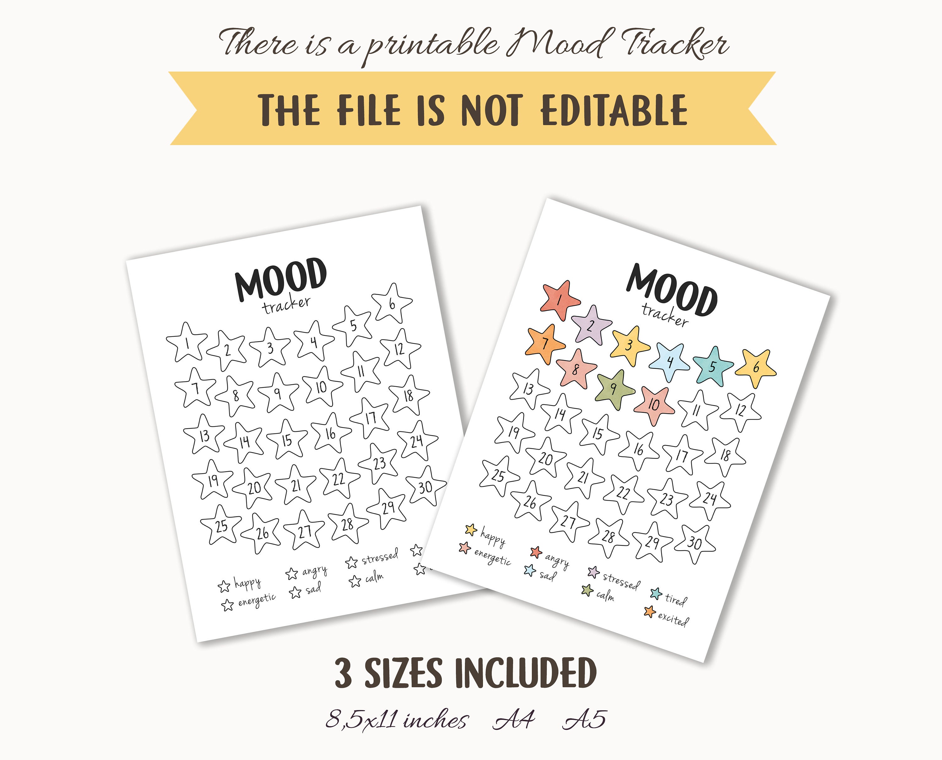Kids Mood Tracker Printable: Daily Feelings Chart (digital Download ...