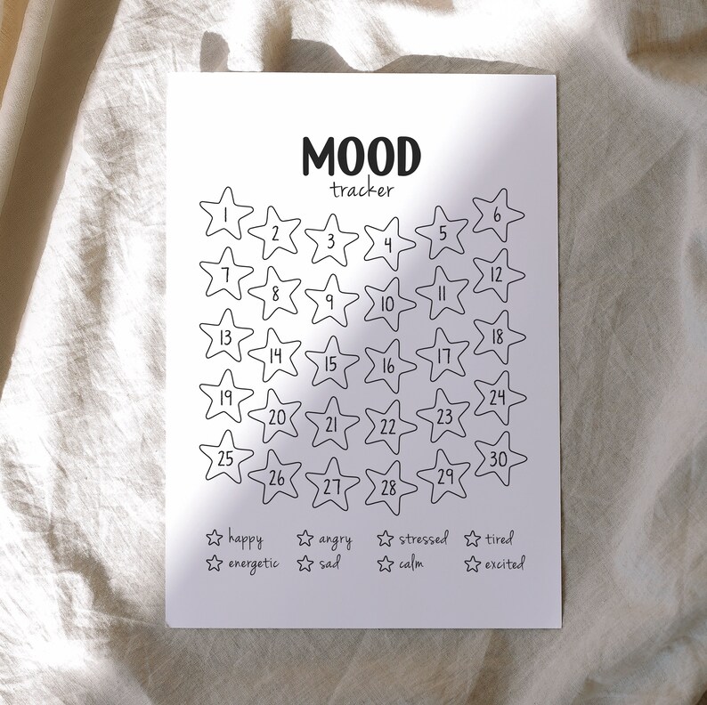 Kids Mood Tracker Printable: Daily Feelings Chart (digital Download) - Etsy