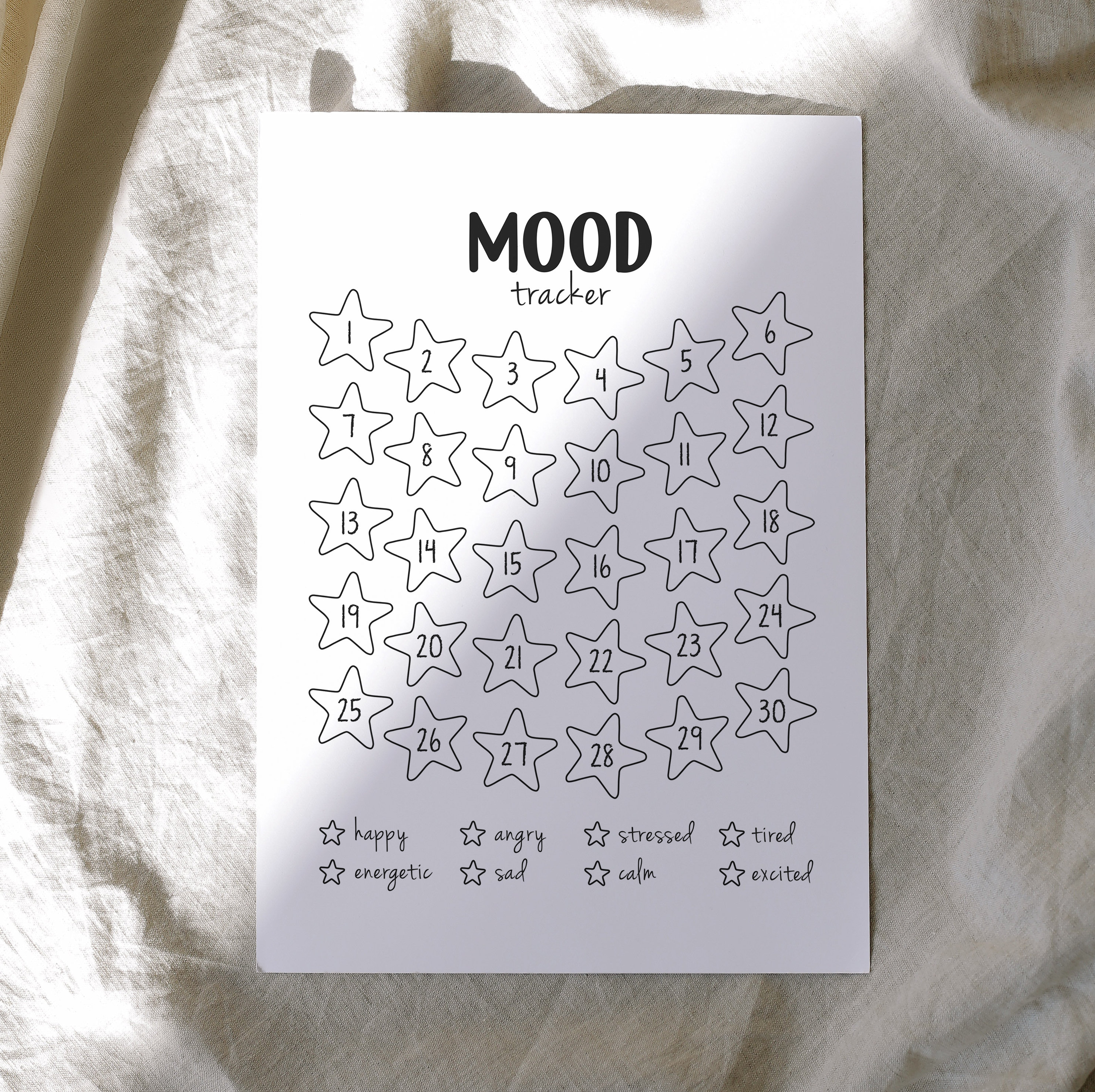 Mood Tracker for Kids, Printable Tracker, Feelings Chart, Daily Mood ...
