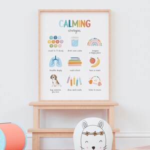 Therapy Poster, Calming Strategies Print, Therapy Office Decor, Calming ...