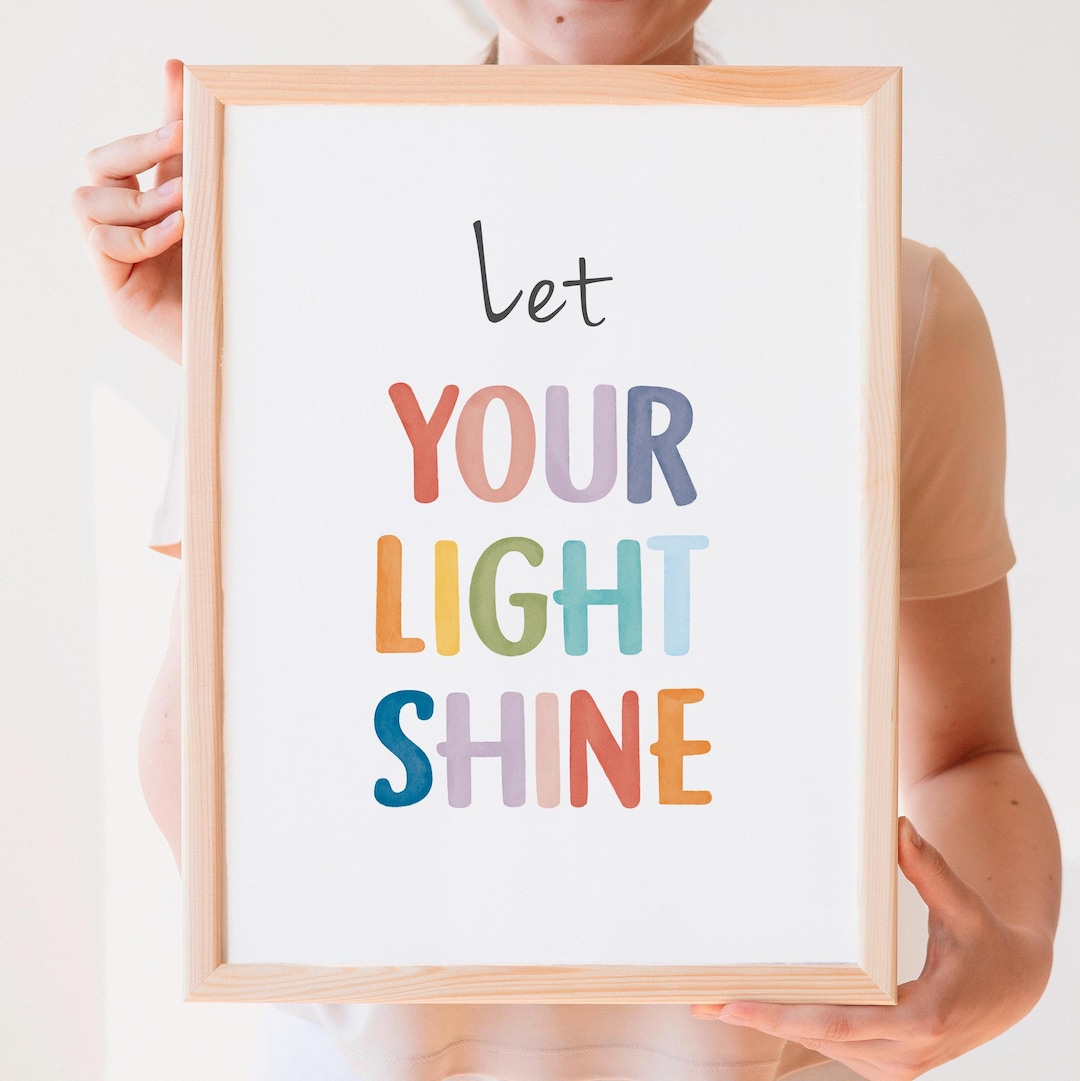 Let Your Light Shine Poster: Colorful Affirmation Print (digital ...