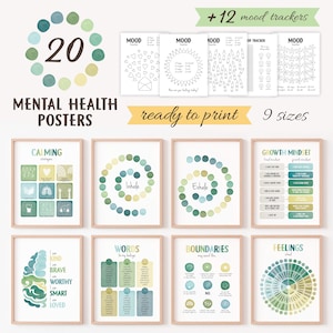 20 Calming Corner Posters, Therapy Office Decor, Positive Affirmations ...