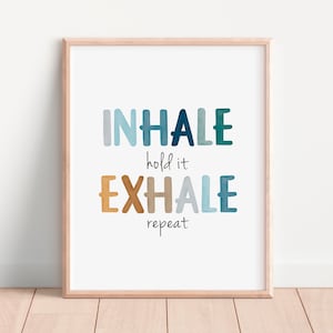Inhale Exhale Poster, Calming Corner Poster, School Counselor, Mental ...