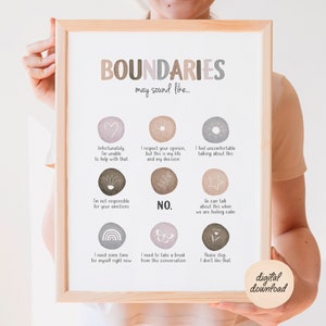 Mental Health Boundaries Poster, Neutral Therapy Office Decor, School ...