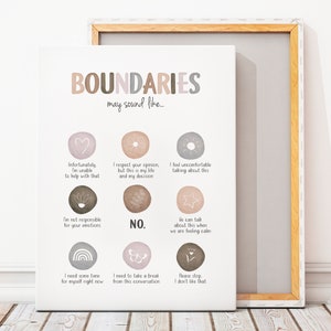 Mental Health Boundaries Poster, Neutral Therapy Office Decor, School ...