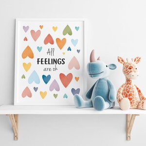 All Feelings Are Ok Poster, Feelings Chart, Mental Health, School ...