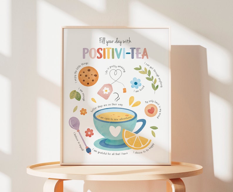 Positivi-tea Positivity, Affirmations Poster, Calming Corner, School ...