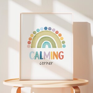 Rainbow Calming Corner Poster: Classroom Mental Health Decor (digital ...