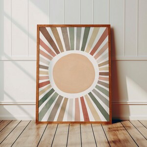 Boho Sun Poster, Playroom Decor, Watercolour Nursery Prints, Nursery ...