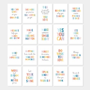 20 Motivational Flashcards, Inspirational Quote Cards, Mindfulness ...