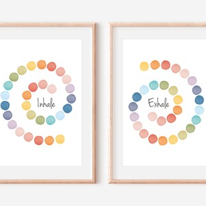 Inhale Exhale Posters, Counseling Office Decor, Calming Corner, Mental ...