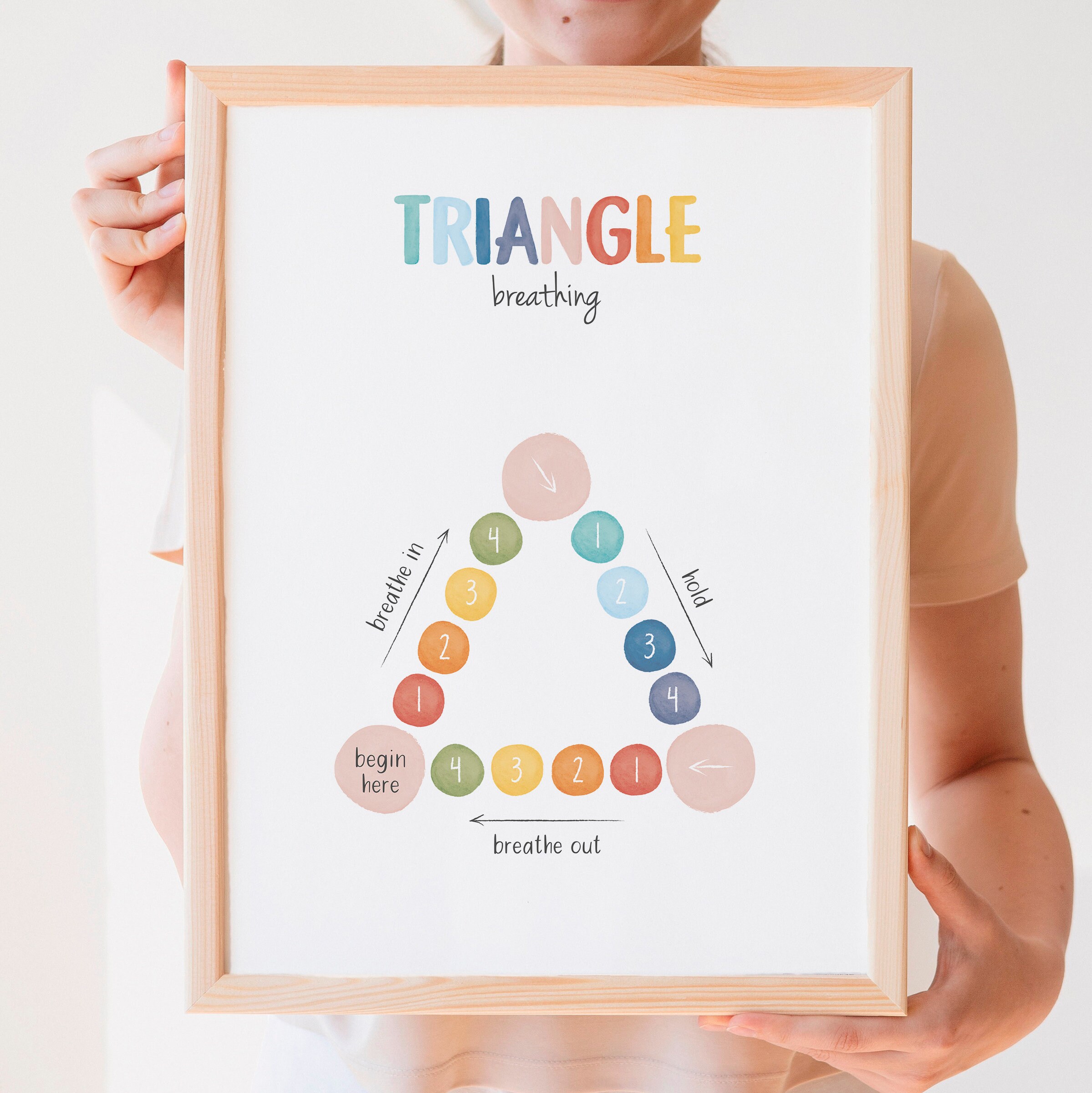 Triangle Breathing Poster: Calming Technique Print (digital Download ...