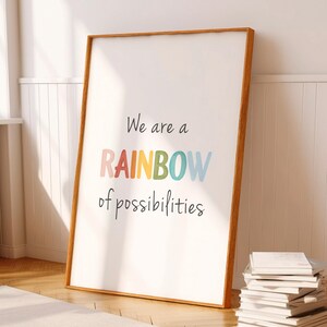 Mental Health Poster: Rainbow Affirmations, Calming Decor (digital ...