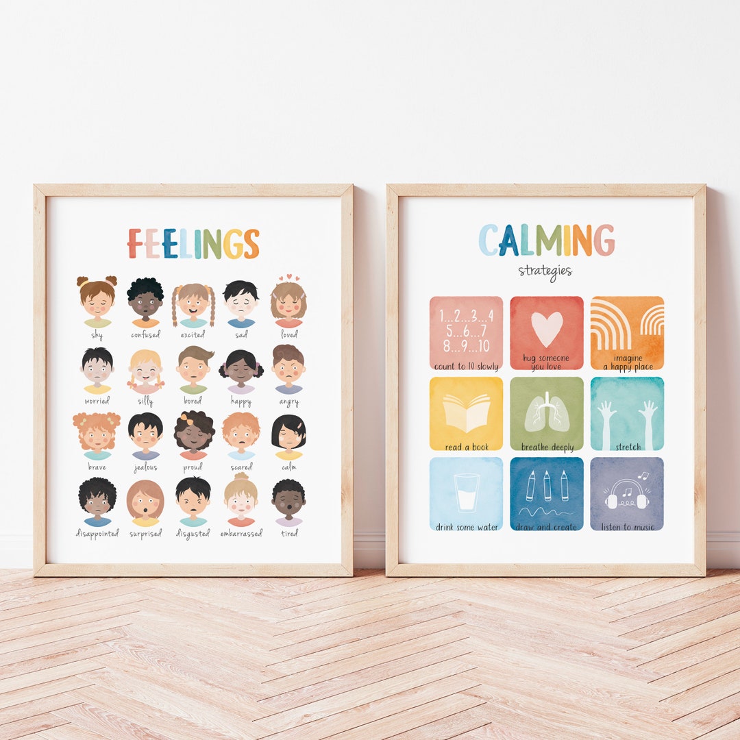 Coping Skills, Feelings Chart, Rainbow Therapy Office Decor, Classroom ...