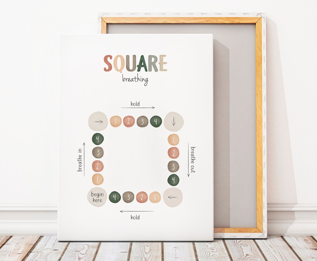 Calming Corner Poster, Box Breathing Poster, Counseling Office Decor ...