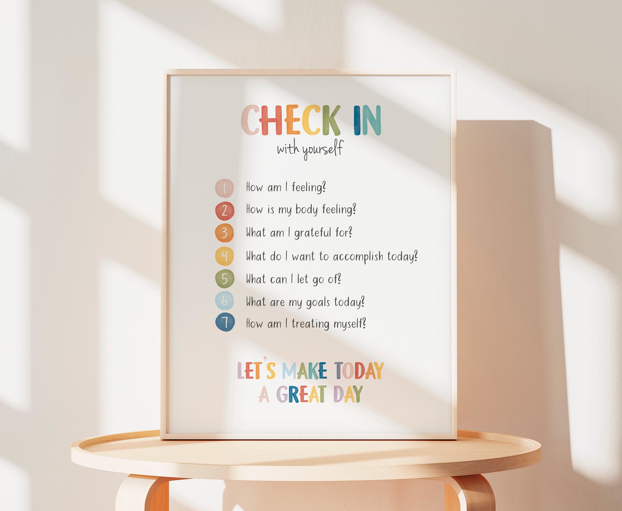Daily Check-in Poster School Counselor Mindfulness - Etsy