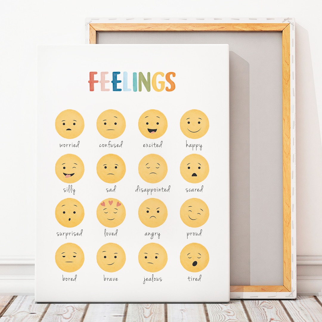 Feelings Chart for Kids, Emoji Feelings Chart, School Counselor ...