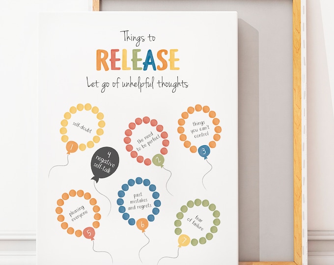 Things to Let Go Of, Coping Skills Poster, Therapist Office Decor ...