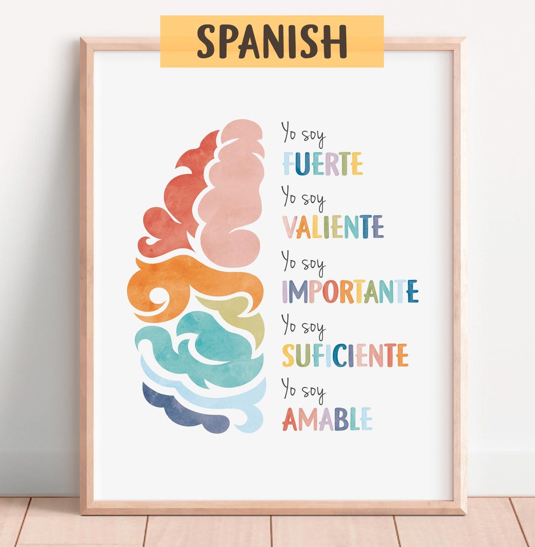 Spanish Affirmations Poster, Therapy Office Decor in Spanish, School ...