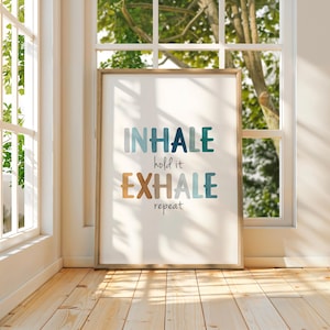 Inhale Exhale Poster, Calming Corner Poster, School Counselor, Mental ...